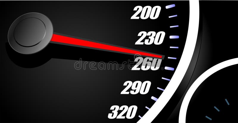 Speedometer Showing Speed Limit Exceeding with Red Needle Stock Photo ...