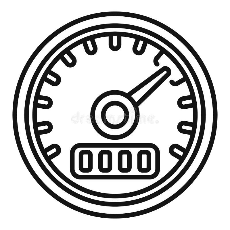 Speedometer Showing Zero Speed Limit Icon, Outline Style Stock ...