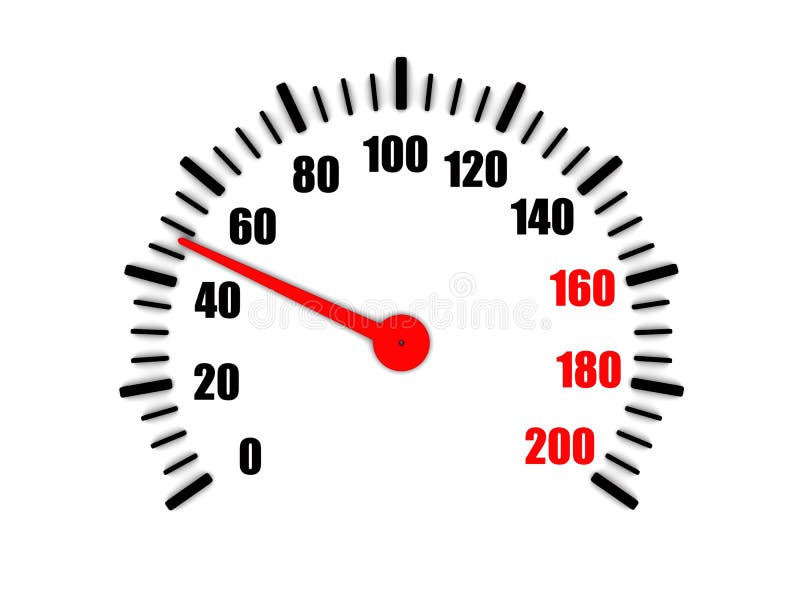Speedometer Shows Average Speed Stock Illustration - Illustration of ...