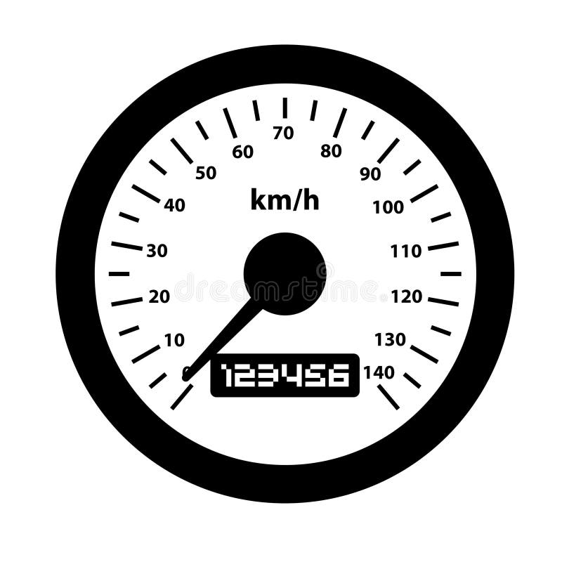 Speedometer Silhouette. Black and White Icon Design Element on Isolated ...