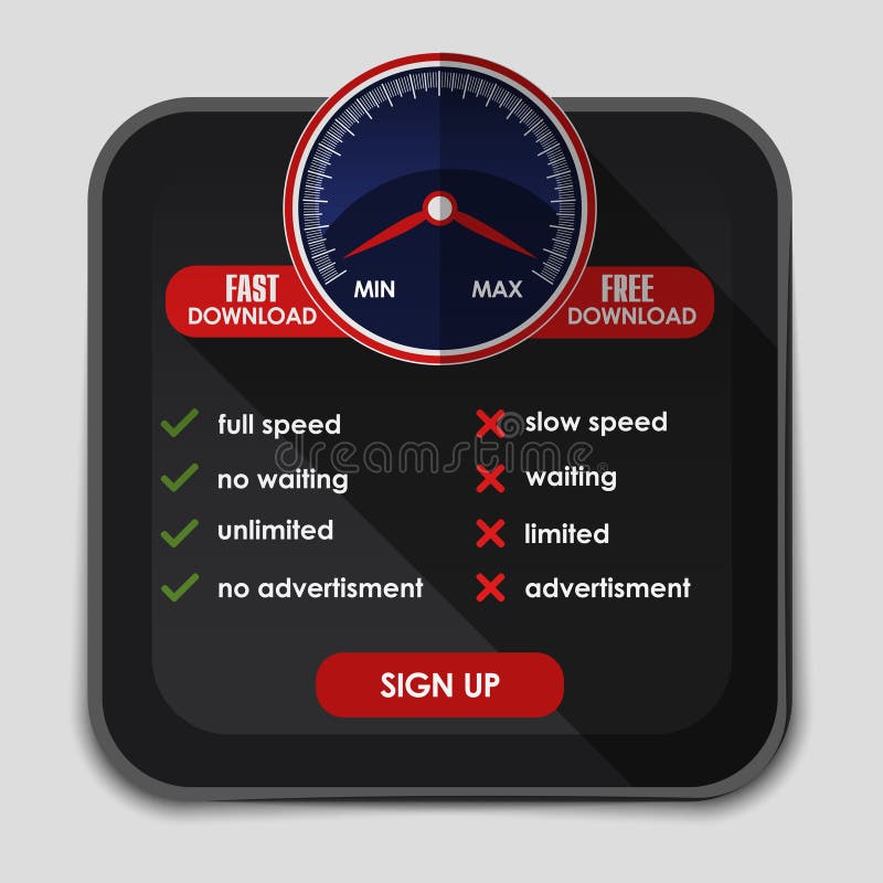 Speedometer with Slow and Fast Download Stock Vector - Illustration of ...