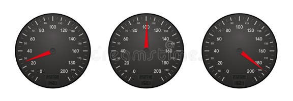 Speedometer Slow Moderately Fast Speed Meter Display Car Stock Vector ...
