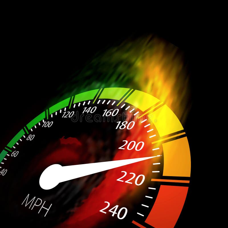 Speedometer with Speed Fire Path Stock Vector - Illustration of engine ...