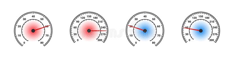Car Speedometer with Speed Level Scale. Speedometer and Tachometer ...