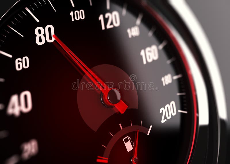 Speedometer, Speed Limit at 80 Km Per Hour Stock Illustration ...