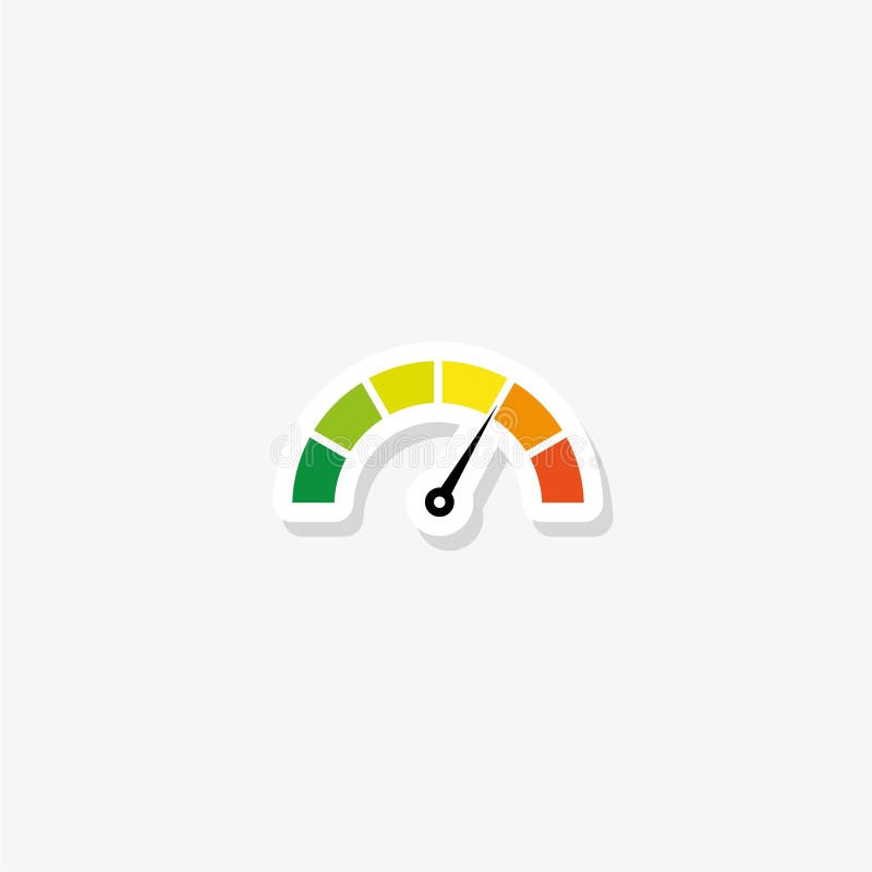 Speedometer Sticker Isolated on Gray Background Stock Vector ...