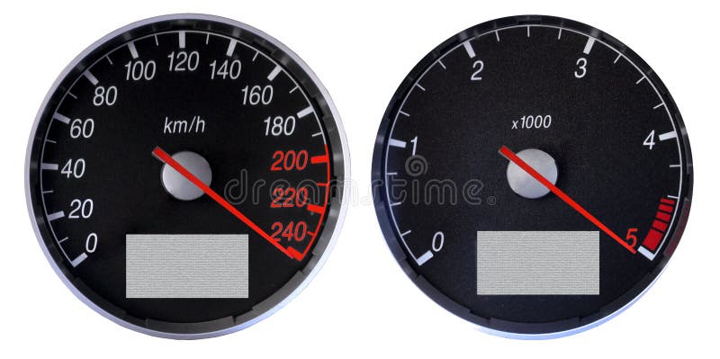 Speedometer and tachometer stock image. Image of speed - 9092193