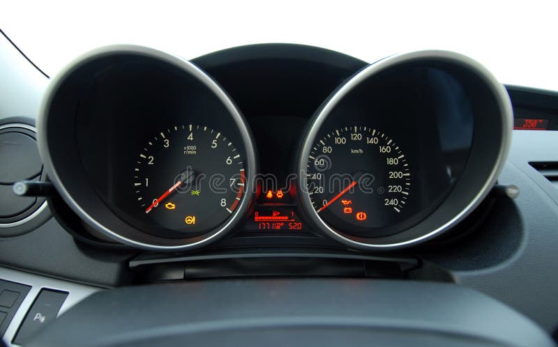 Analog Instrument Panel in a Passenger Car Stock Image - Image of ...
