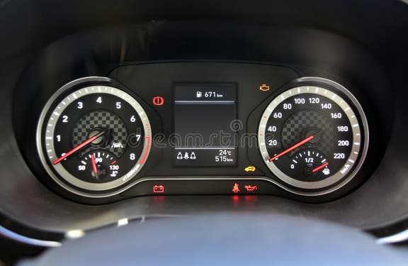 Analog Instrument Panel in a Passenger Car Stock Image - Image of ...
