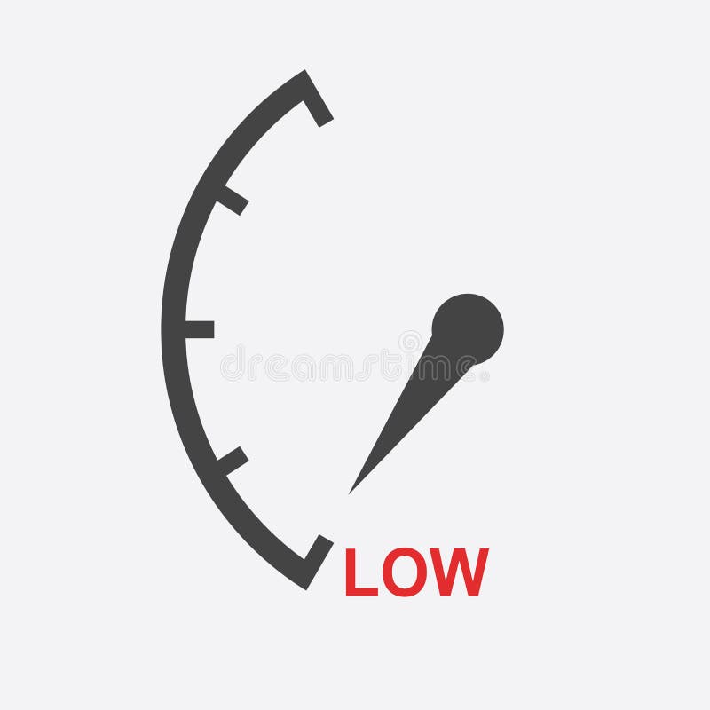 Speedometer, Tachometer, Fuel Low Level Icon. Flat Vector Illustration ...