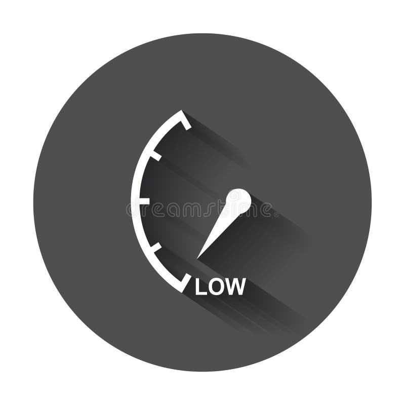 Speedometer, Tachometer, Fuel Low Level Icon. Flat Vector Illustration ...