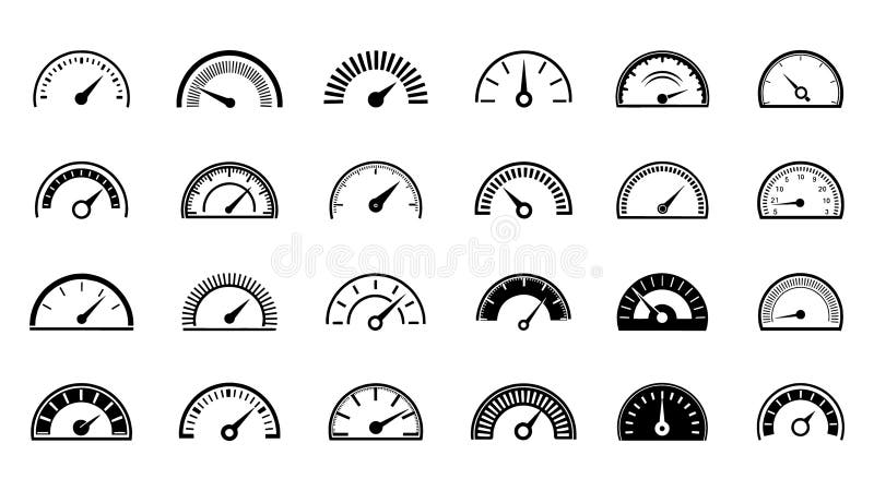 Speedometer, Tachometer Icons, Speed Indicator Symbols, Internet Car ...
