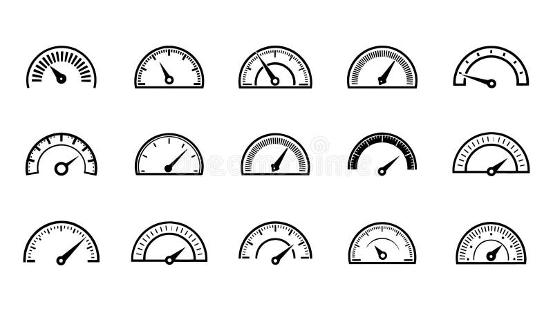 Speedometer, Tachometer Icons, Speed Indicator Symbols, Internet Car ...