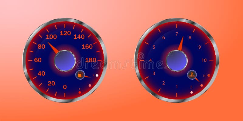 The Speedometer and Tachometer. Stock Vector - Illustration of race ...