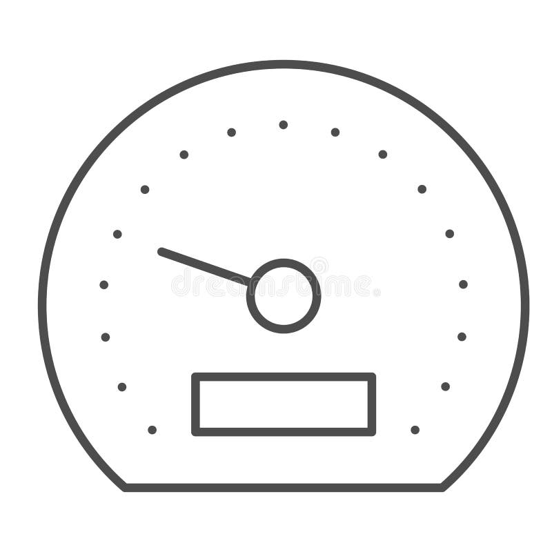 Speedometer Line and Glyph Icon. Tachometer Vector Illustration ...