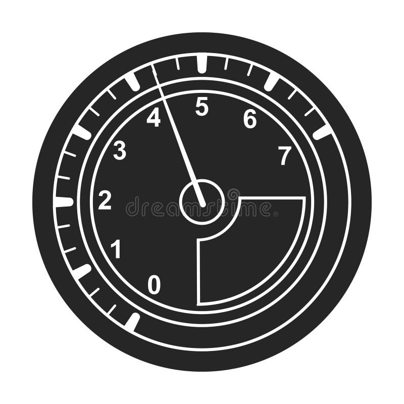 Speedometer Vector Icon.Black Vector Icon Isolated on White Background ...