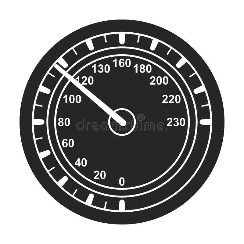 Speedometer Vector Icon.Black Vector Icon Isolated on White Background ...
