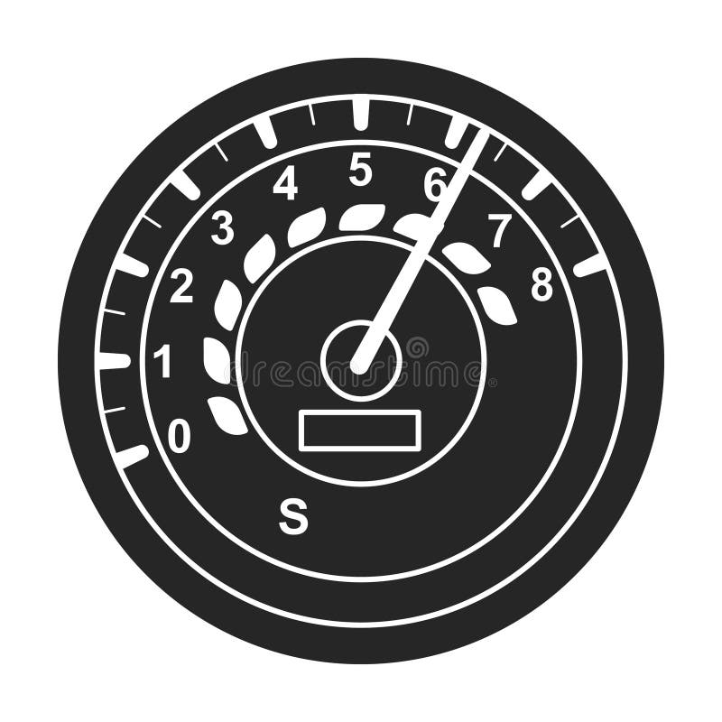 Speedometer Vector Icon.Black Vector Icon Isolated on White Background ...