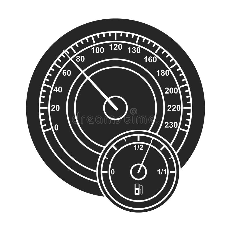 Speedometer Vector Icon.Black Vector Icon Isolated on White Background ...
