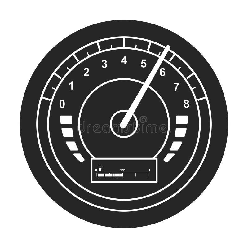 Speedometer Vector Icon.Black Vector Icon Isolated on White Background ...