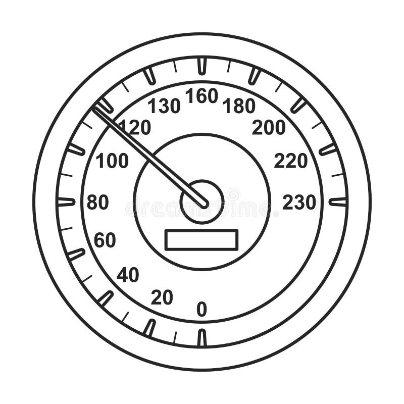 Speedometer Vector Icon.Outline Vector Icon Isolated on White ...