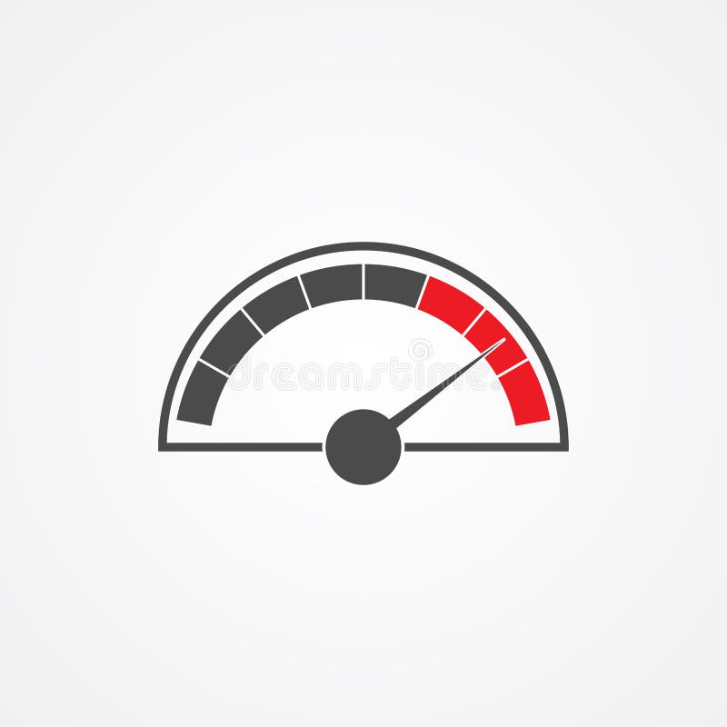 Speedometer Vector Icon Sign Symbol Stock Vector - Illustration of ...