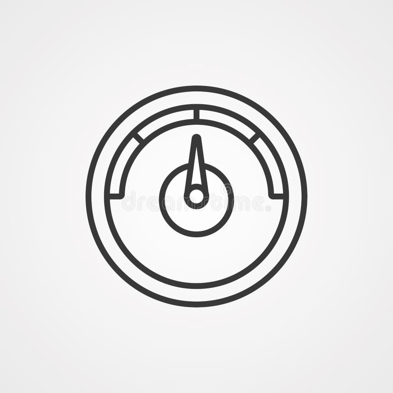 Speedometer Vector Icon Sign Symbol Stock Illustration - Illustration ...
