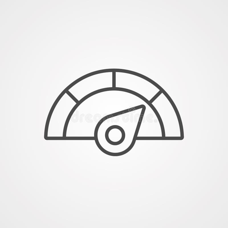 Speedometer Vector Icon Sign Symbol Stock Vector - Illustration of ...