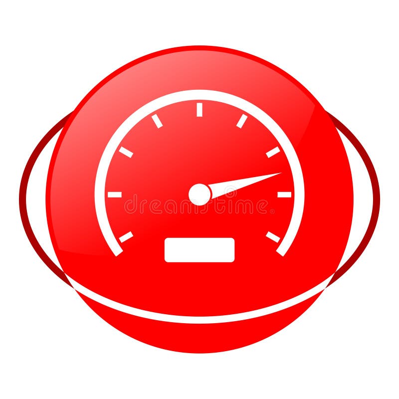 Speedometer Vector Illustration, Red Icon Stock Vector - Illustration ...