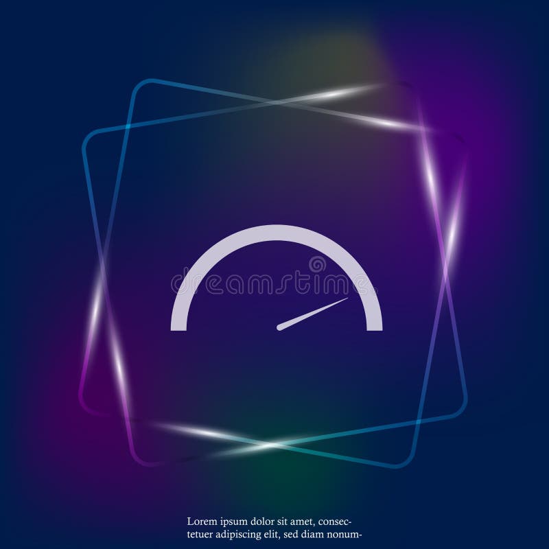 Speedometer Vector Neon Light Icon. Layers Grouped for Easy Edit Stock ...