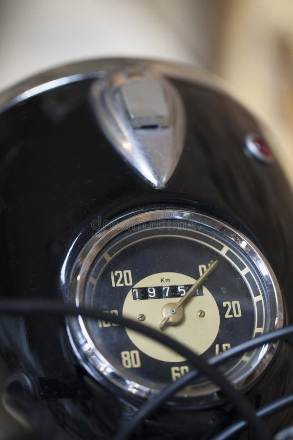 Speedometer of a Vintage Motorcycle Stock Image - Image of odometer ...