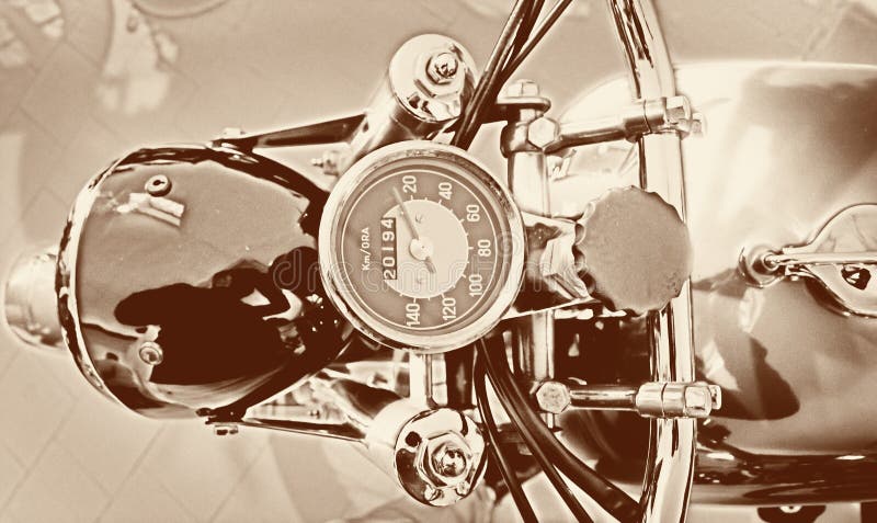 Speedometer of a Vintage Motorcycle Stock Image - Image of classic ...