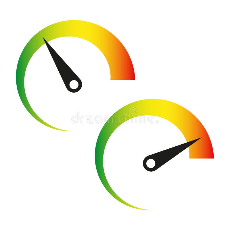 Speedometers in Flat Style. High Speed. Vector Illustration. Stock ...