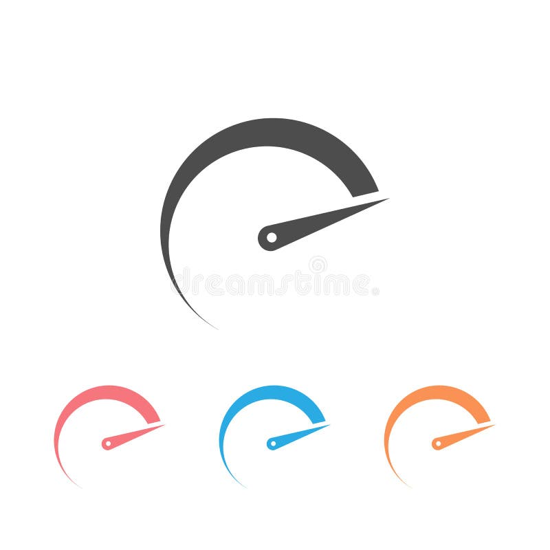 Speedometers Icon Set. Four Positions, Low, Middle, High, Speed Dial ...