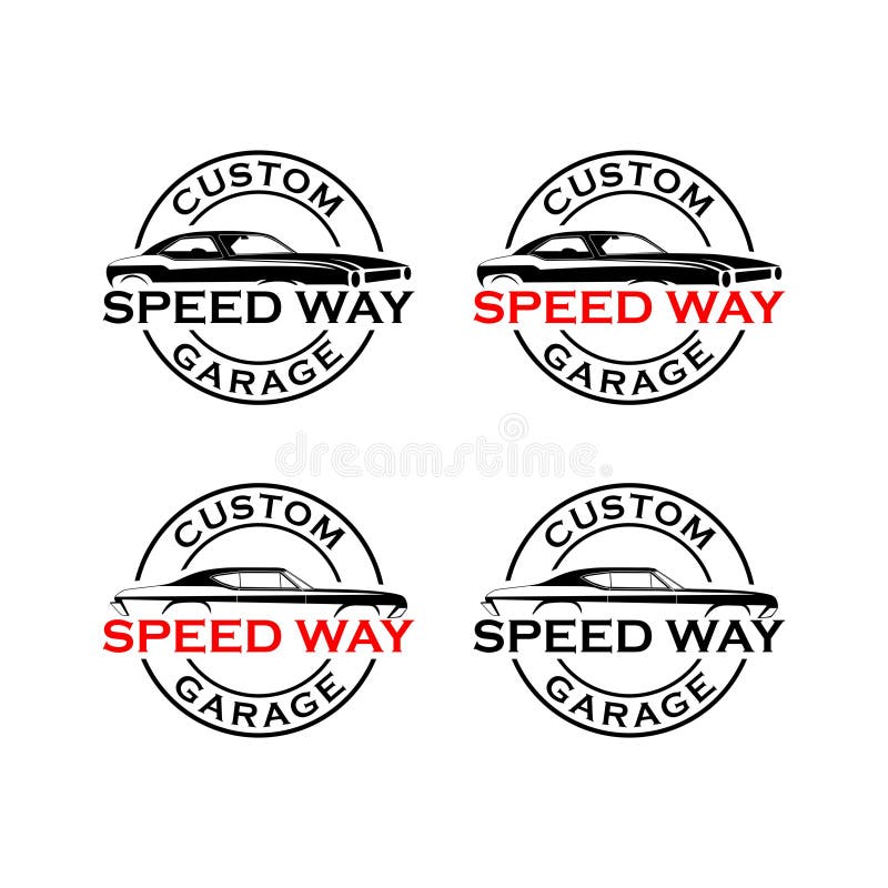 Speedway Custom Garage Logo Vector Stock Vector - Illustration of fast ...