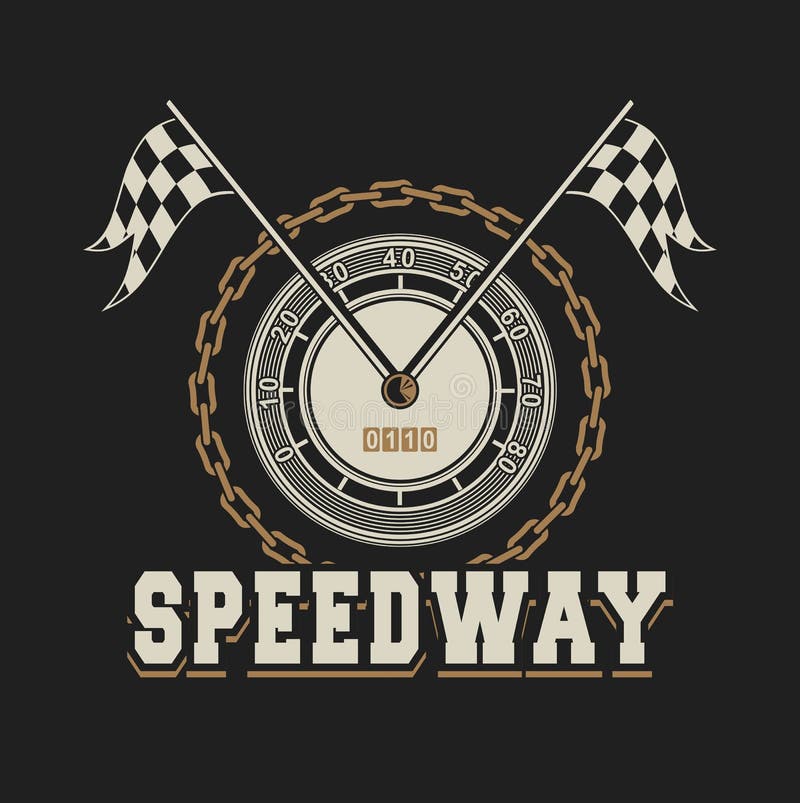 Speedway racing badge stock vector. Illustration of extreme - 77199692
