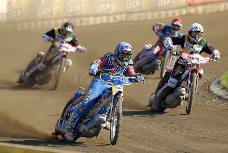 Speedway Riders on the Track in Poznan Editorial Image - Image of ...