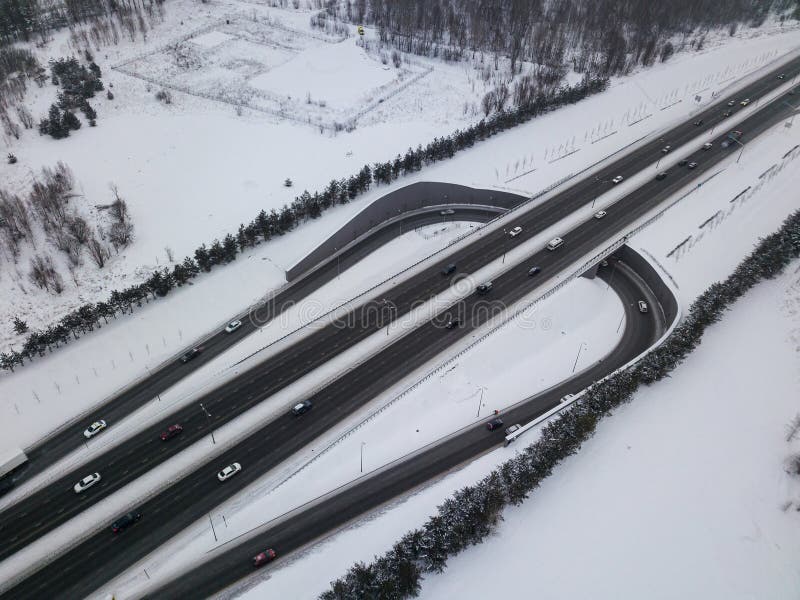 Speedway in the Suburbs. U-turn Loop Under the Highway Stock Photo ...