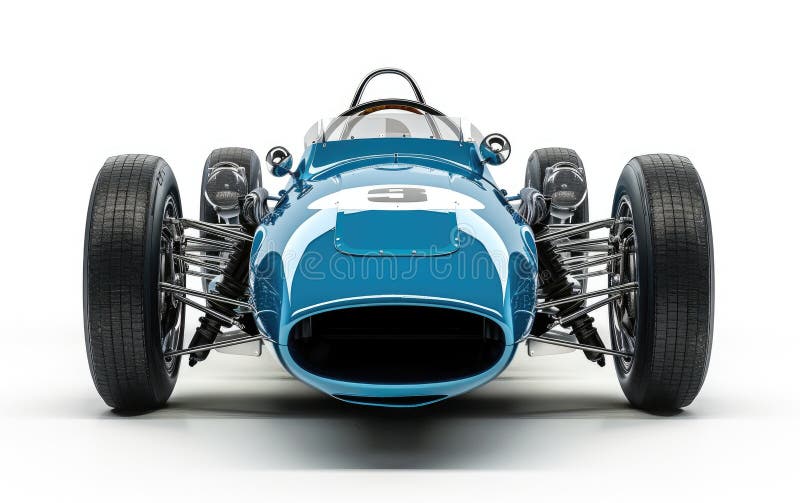 Speedy Blue Racer Front View Isolated on White Background, Stock ...