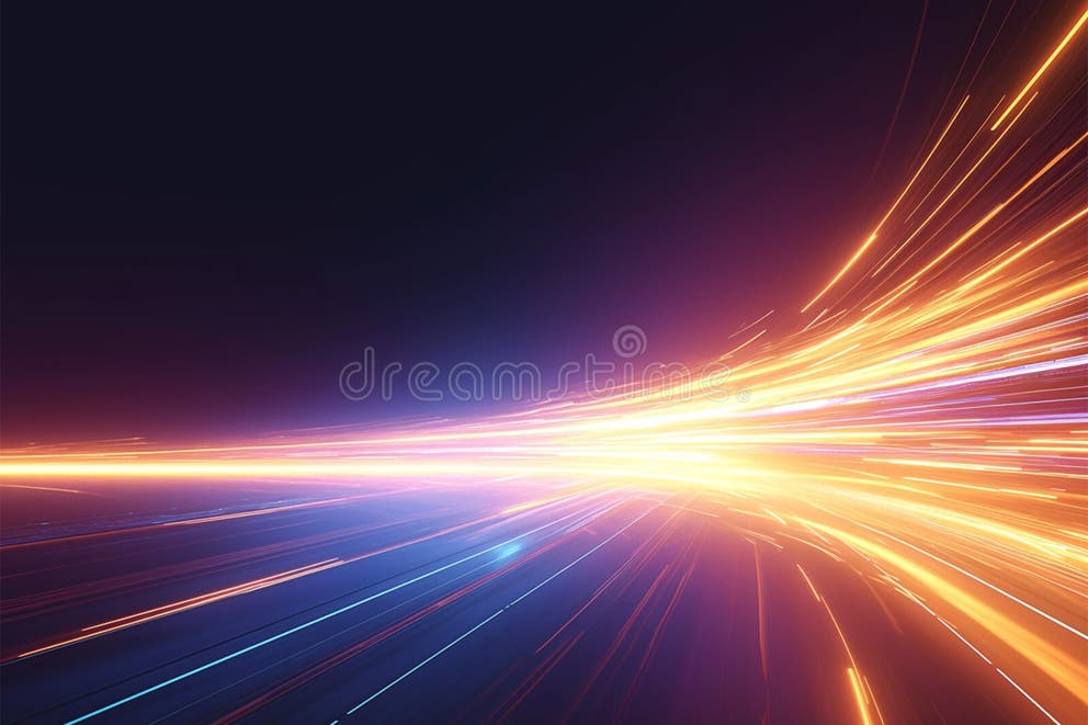 Speedy Innovation Abstract Motion on the Road with High Tech Backdrop ...