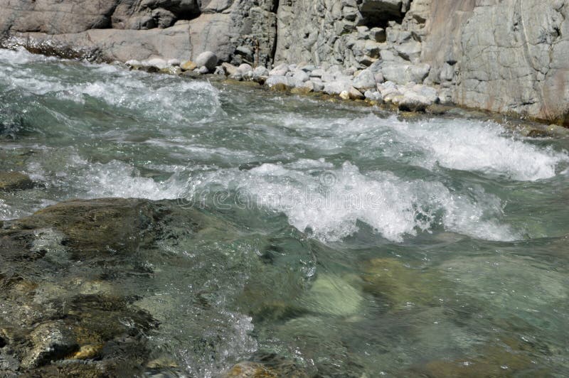 A Speedy River Water with Splashes Stock Photo - Image of shore, stream ...