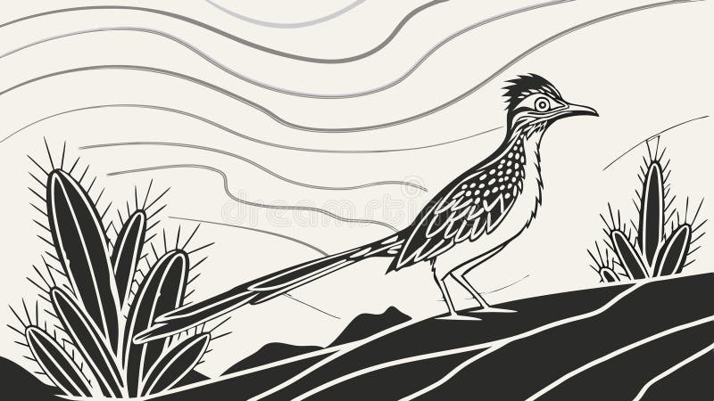 Speedy Roadrunner Bird, Desert Wildlife, Vector Design Generative AI ...