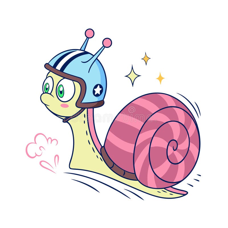Speedy Snail Competing in Race Stock Illustration - Illustration of ...