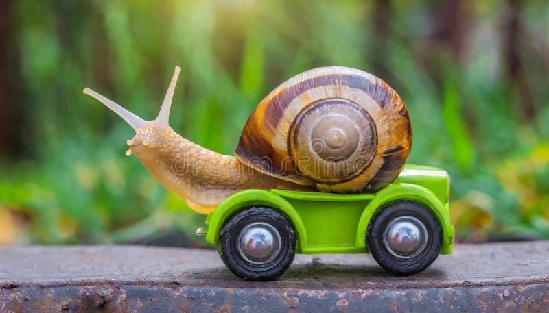 Speedy Snail. Winkle with Wheels Stock Image - Image of slug, joke ...