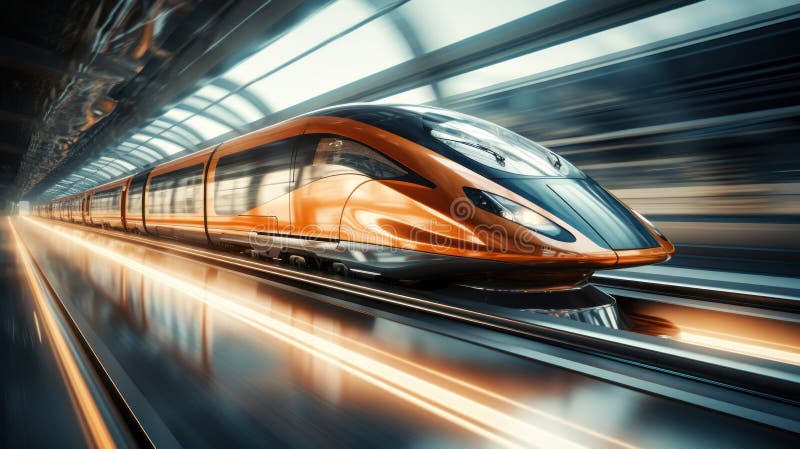 A Speedy Train on a Train Track, Stock Photo - Image of rapid, high ...