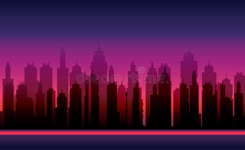 Spelachtergronden Vectorsilhouet Van De Moderne Stad Vector Illustratie ...