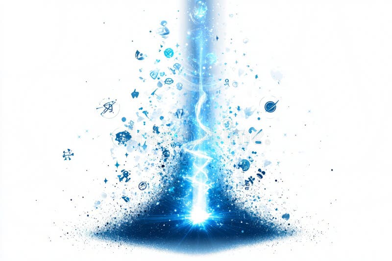 Spell Casting Beam Magic Light Shooting Upward White Background Stock ...