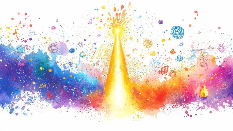 Spell Casting Beam Magic Light Shooting Upward White Background Stock ...