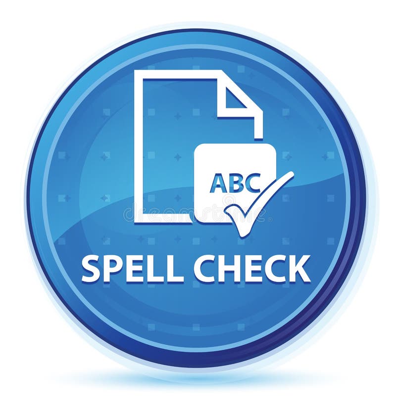 Spell Check Document Midnight Blue Prime Round Button Stock Vector ...