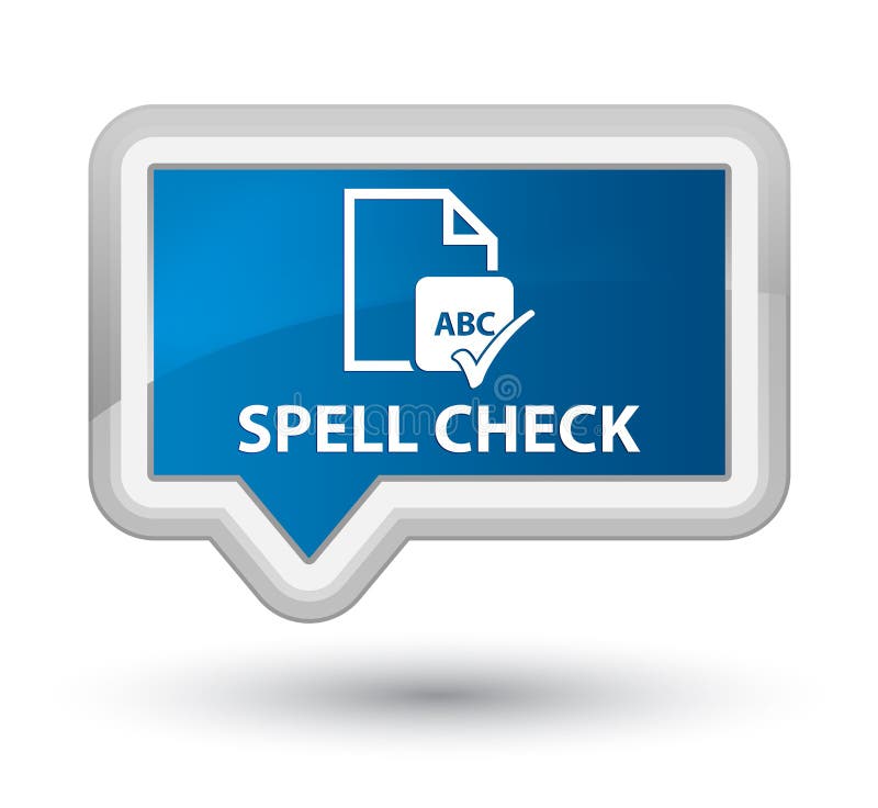 Spell Check Document Prime Blue Banner Button Stock Illustration ...